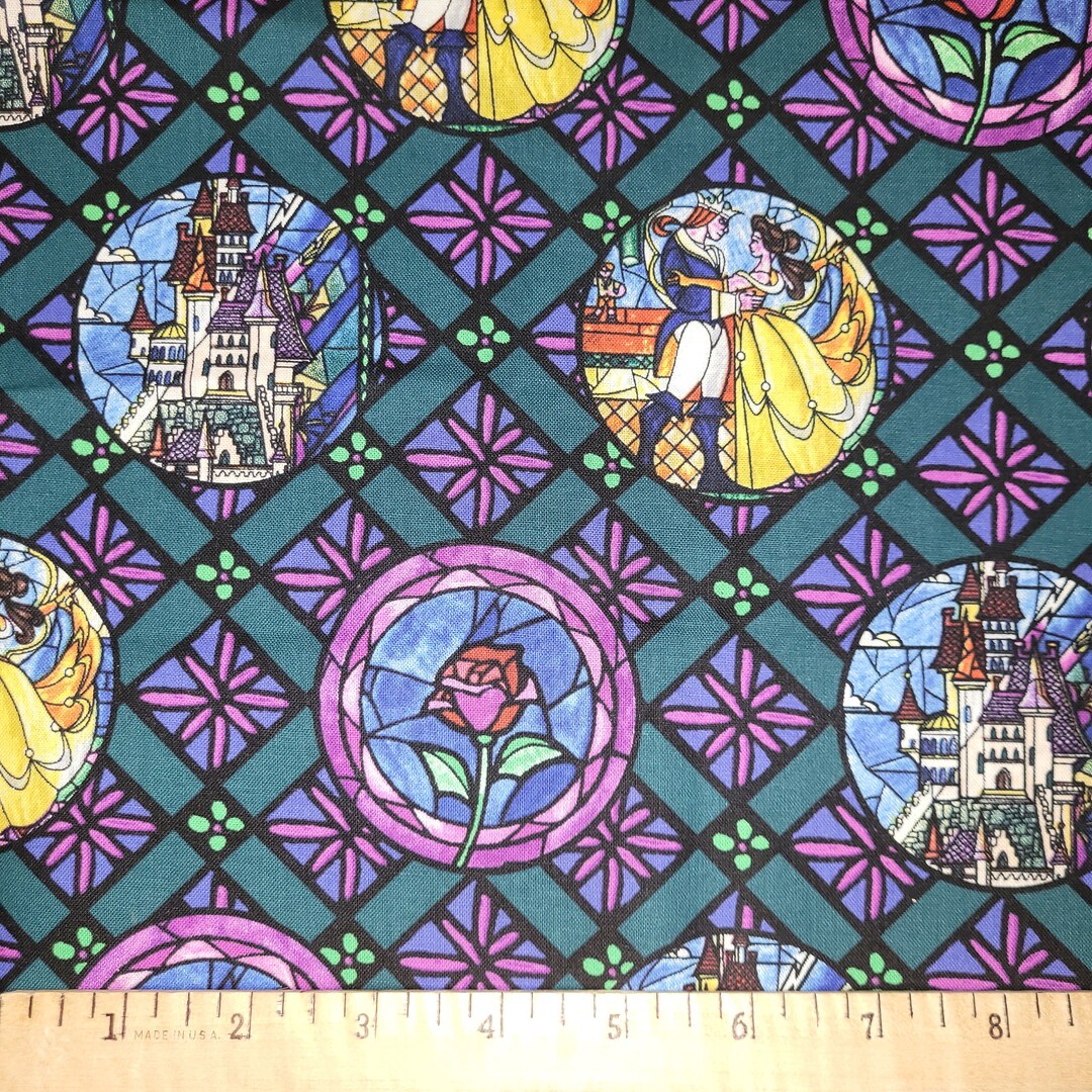 Disney Beauty and the Beast Badges PRE-CUT Fabric From Springs Creative ...