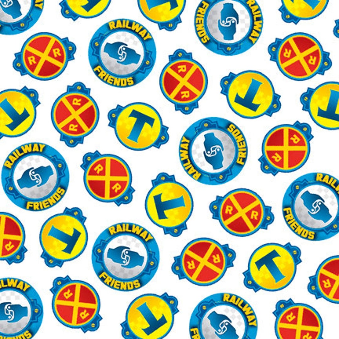 Thomas the Train Color Express Signs and Numbers in White 1/2 YARD ...