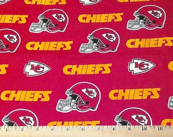 Kansas City Chiefs Pennants Football NFL on Black 100% Cotton Fabric ...