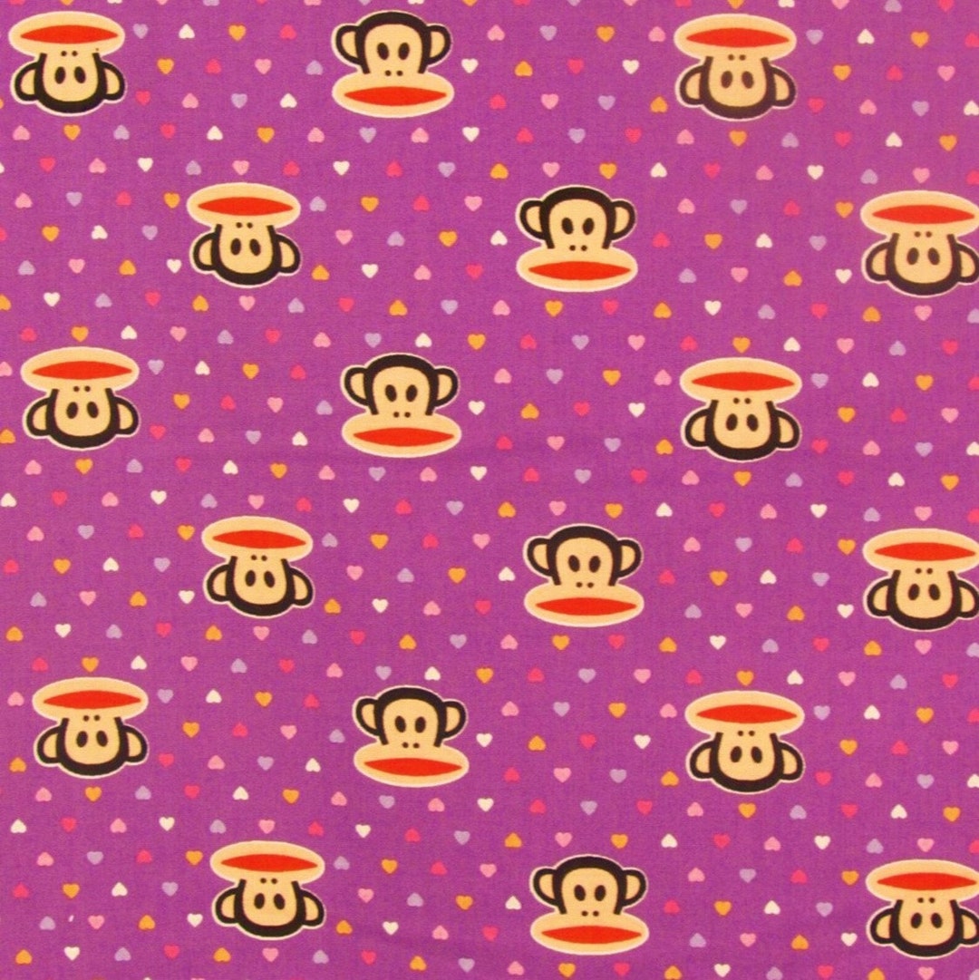 Paul Frank Julius & Mini Hearts in Purple 1/3 YARD Fabric From David ...