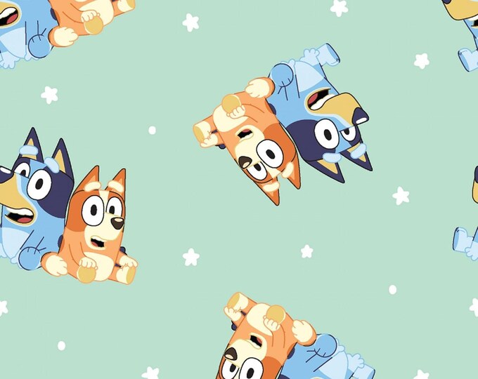 PRE-CUT Disney Junior Bluey Fabric Bluey & Bingo Best Friend Toss in ...