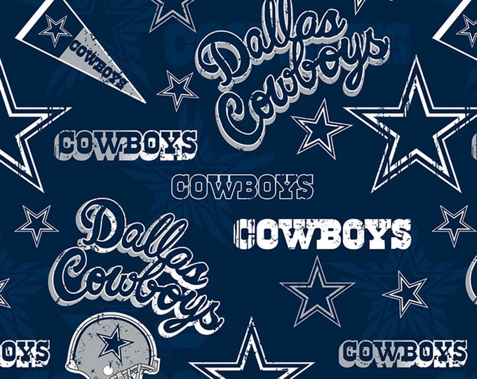 Dallas Cowboys NFL Football Fabric in Navy 58" Wide 100% Cotton Fabric ...