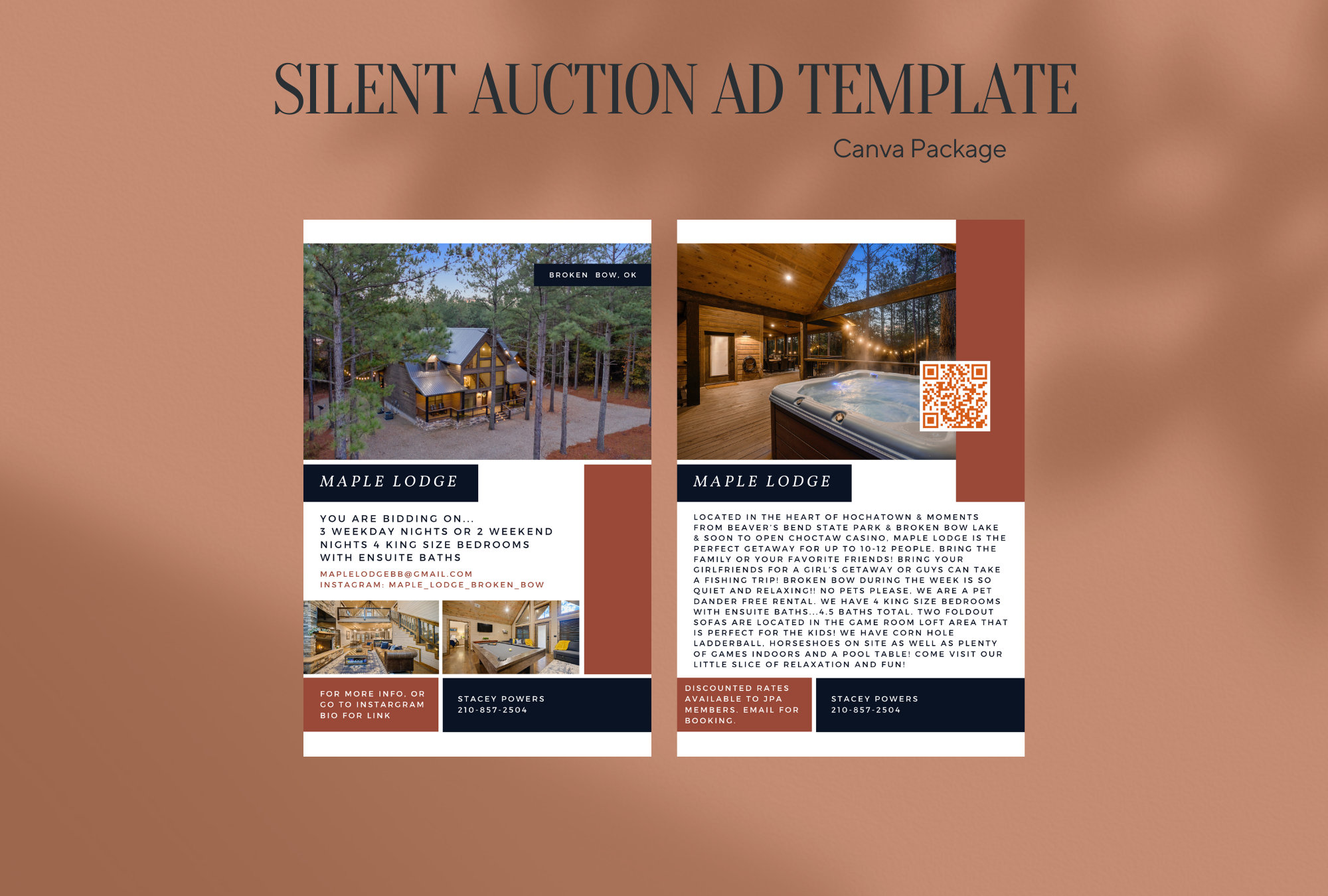 Silent Auction STR Advertisement: Canva Template - Etsy