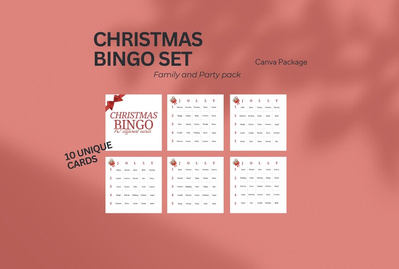 Christmas Bingo Cards (downloadable) - Etsy