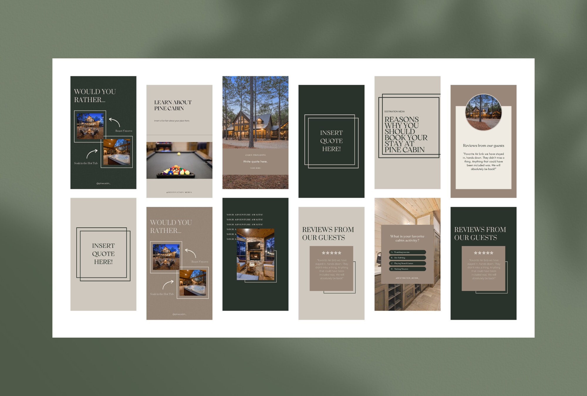 Forest Canva Stories Template Package for Short Term Rental Instagram ...