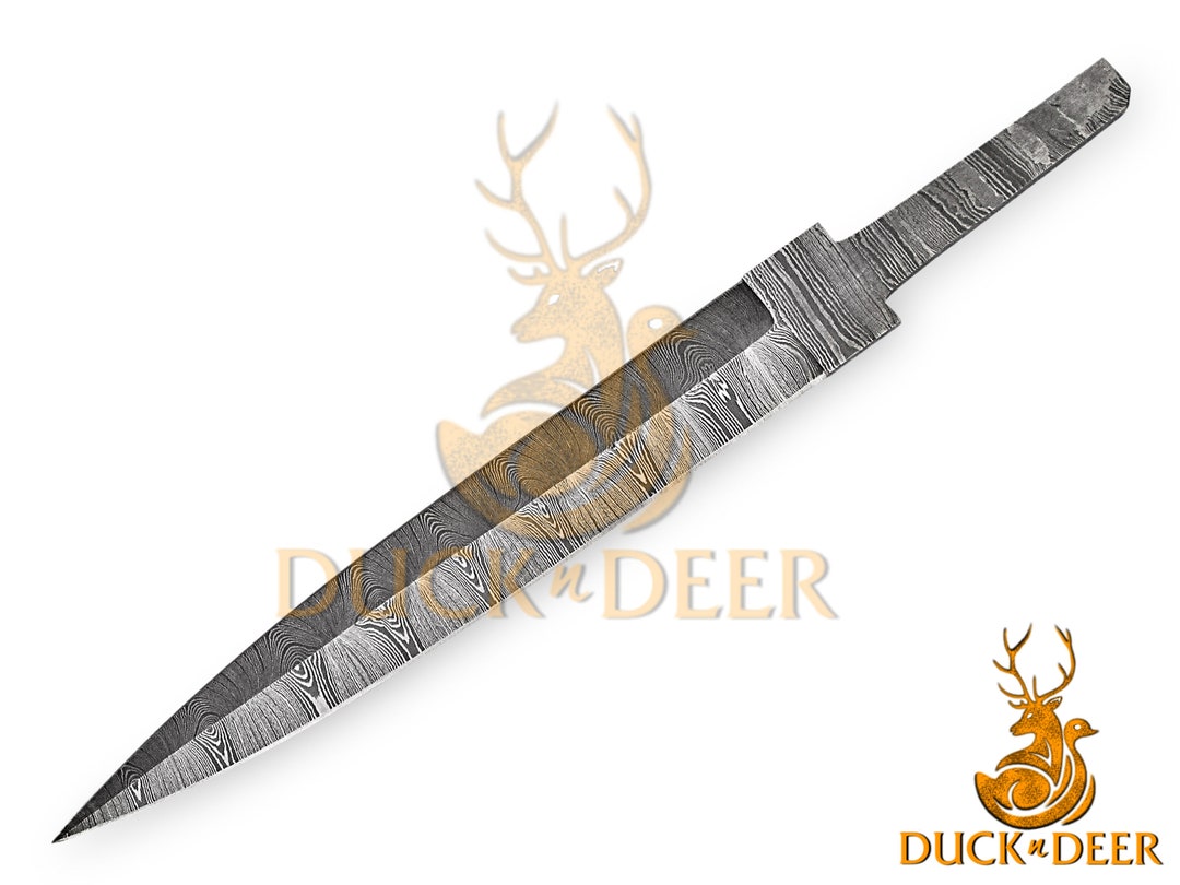 Handmade Damascus Steel Blank Blade Dagger Hunting Knife, Damascus ...