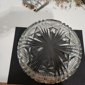 Vintage Leonard Italy Lead Crystal With Silver Plated Rim Serving Salad ...