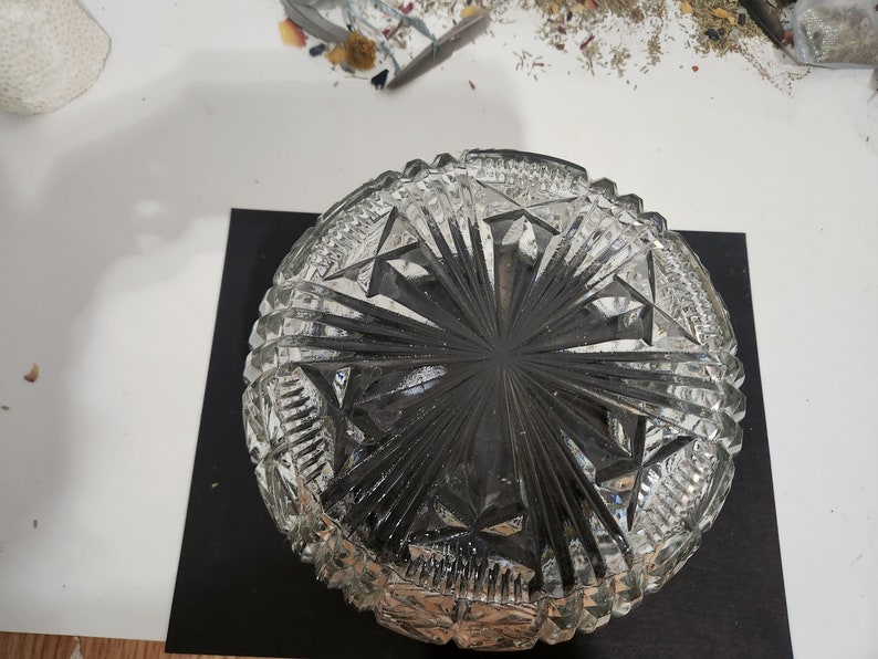 Vintage Leonard Italy Lead Crystal With Silver Plated Rim Serving Salad ...