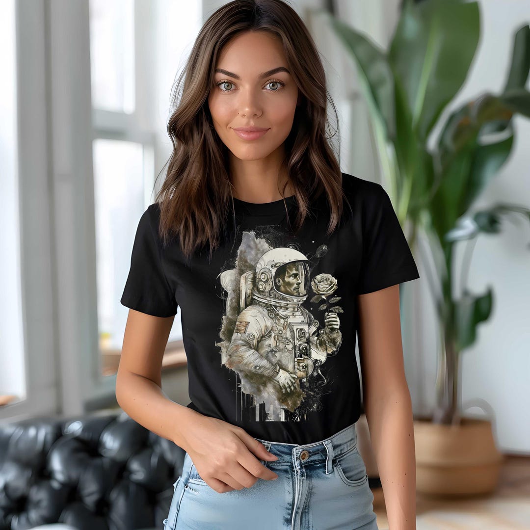 Astronaut T-shirt, Space Graphic Tee, Outer Space Adventure Shirt ...