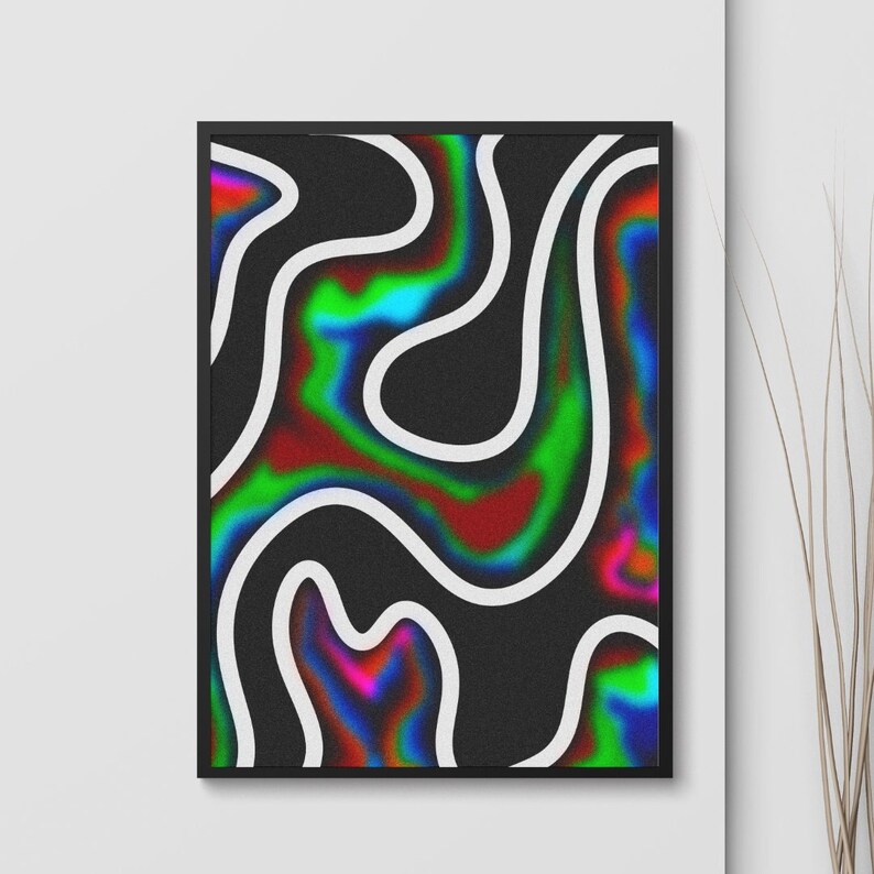 Thermal Abstract Wall Art, Abstract Wall Poster, Thermal Art, Groovy ...