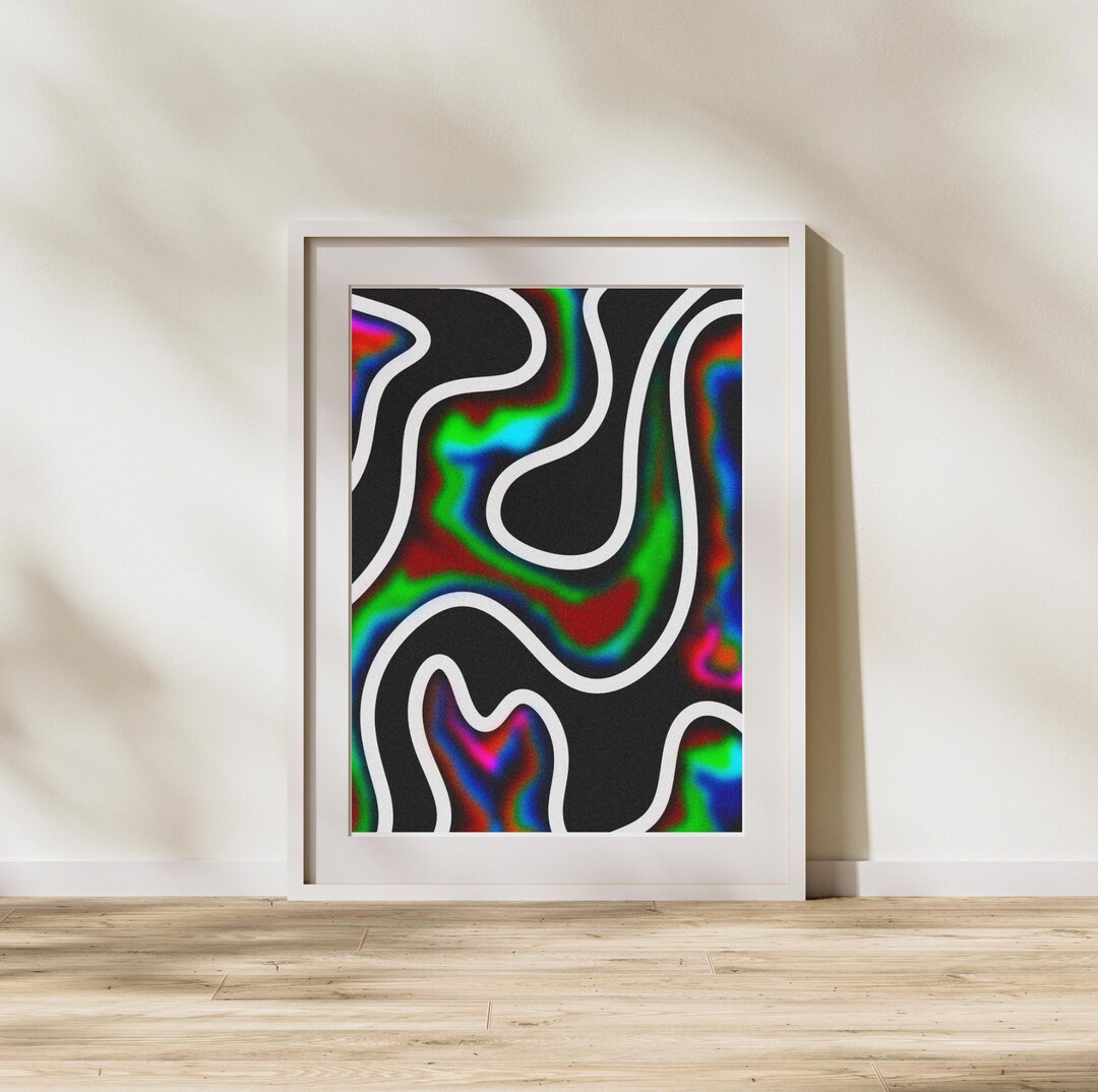 Thermal Abstract Art Print, Modern Trippy Wall Decor (digital Download ...