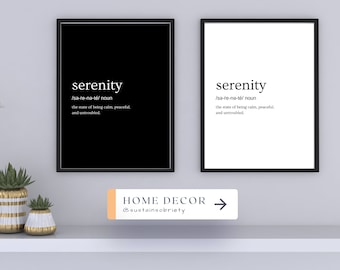 Sober Definition Poster | AA NA Addiction Recovery, Digital Download - Etsy