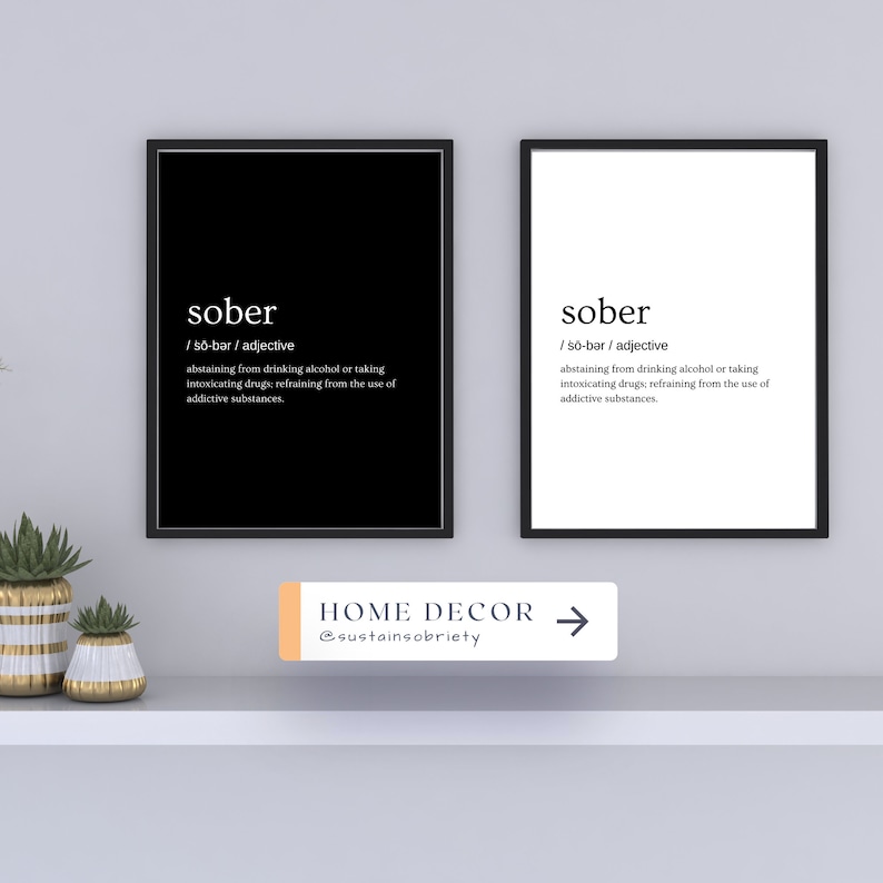 Sober Definition Poster | AA NA Addiction Recovery, Digital Download - Etsy