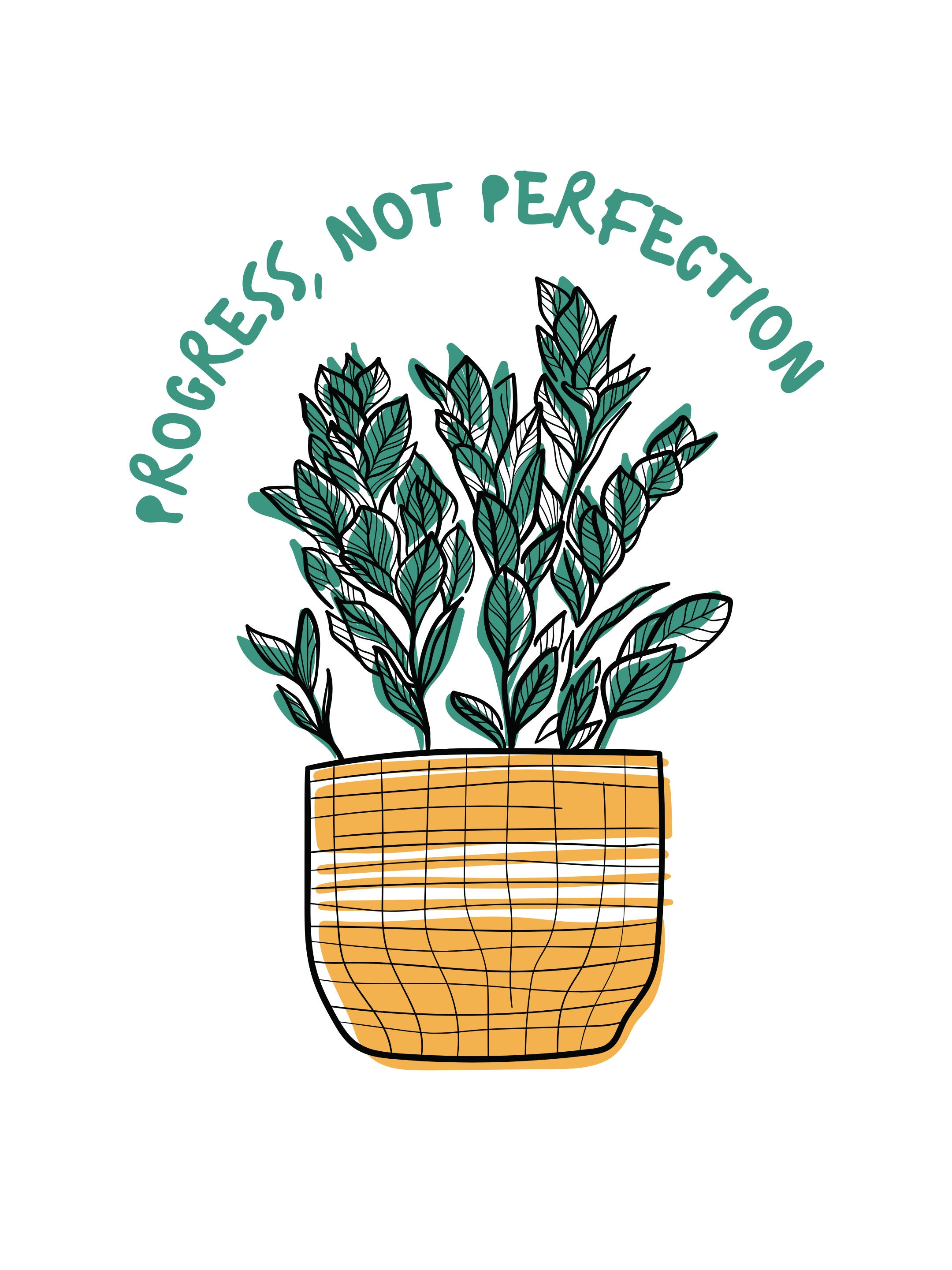 Recovery Poster | "progress, Not Perfection" | AA NA Sober Addiction ...