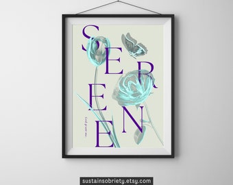 Serenity Definition Poster AA NA Addiction Recovery, Digital Download - Etsy