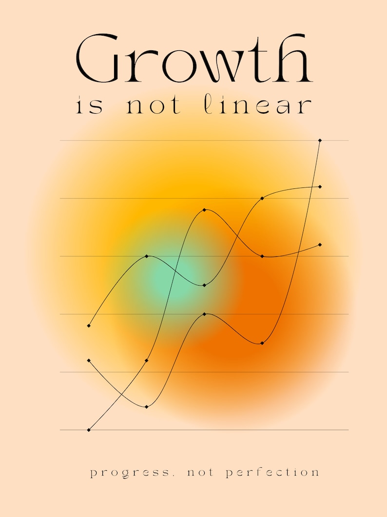 Growth Isn't Linear Poster | AA NA Mental Health Recovery, Digital Download - Etsy