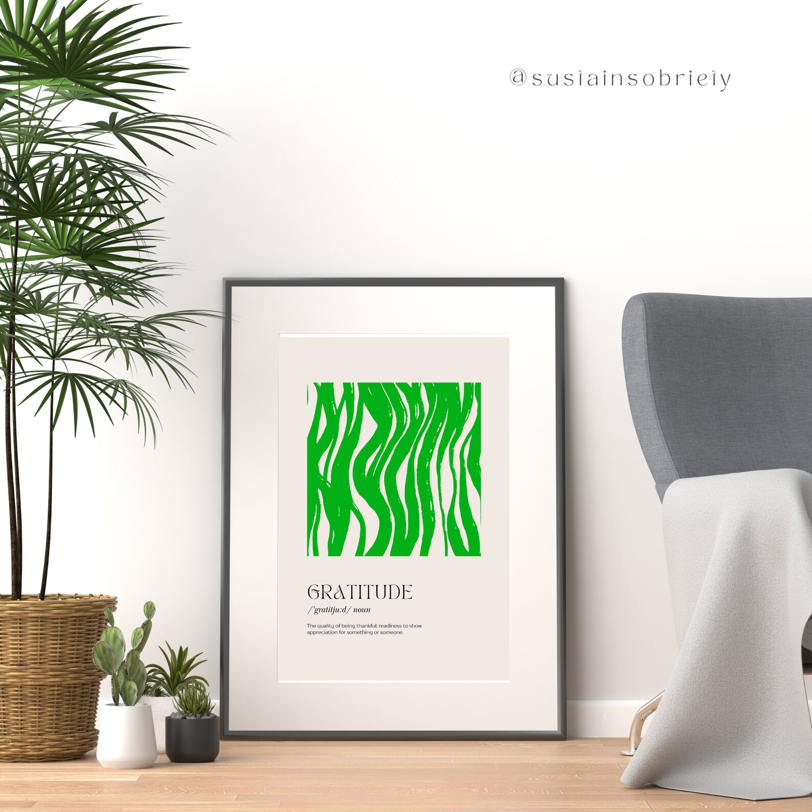 Gratitude Definition Poster | AA NA Addiction Recovery, Digital ...