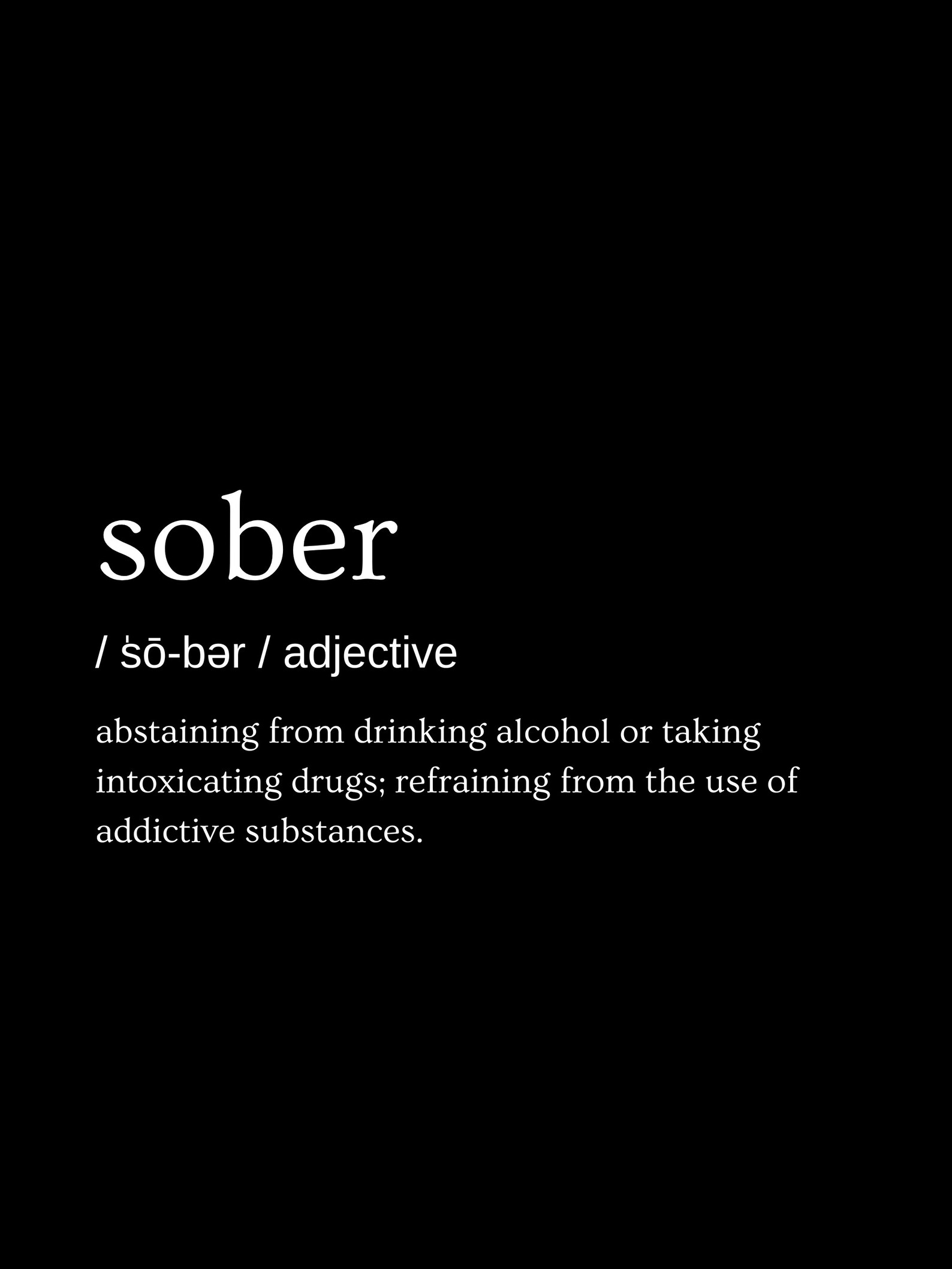 Sober Definition Poster | AA NA Addiction Recovery, Digital Download - Etsy