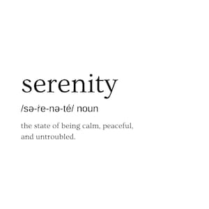 Serenity Definition Poster | AA NA Sober Recovery, Digital Download - Etsy