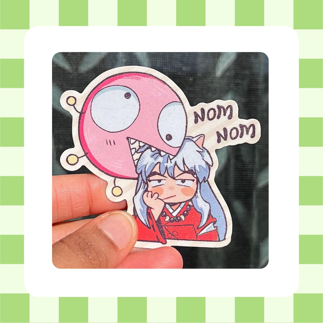 Nom Nom | Anime Demon Dog | Matte Vinyl Sticker - Etsy