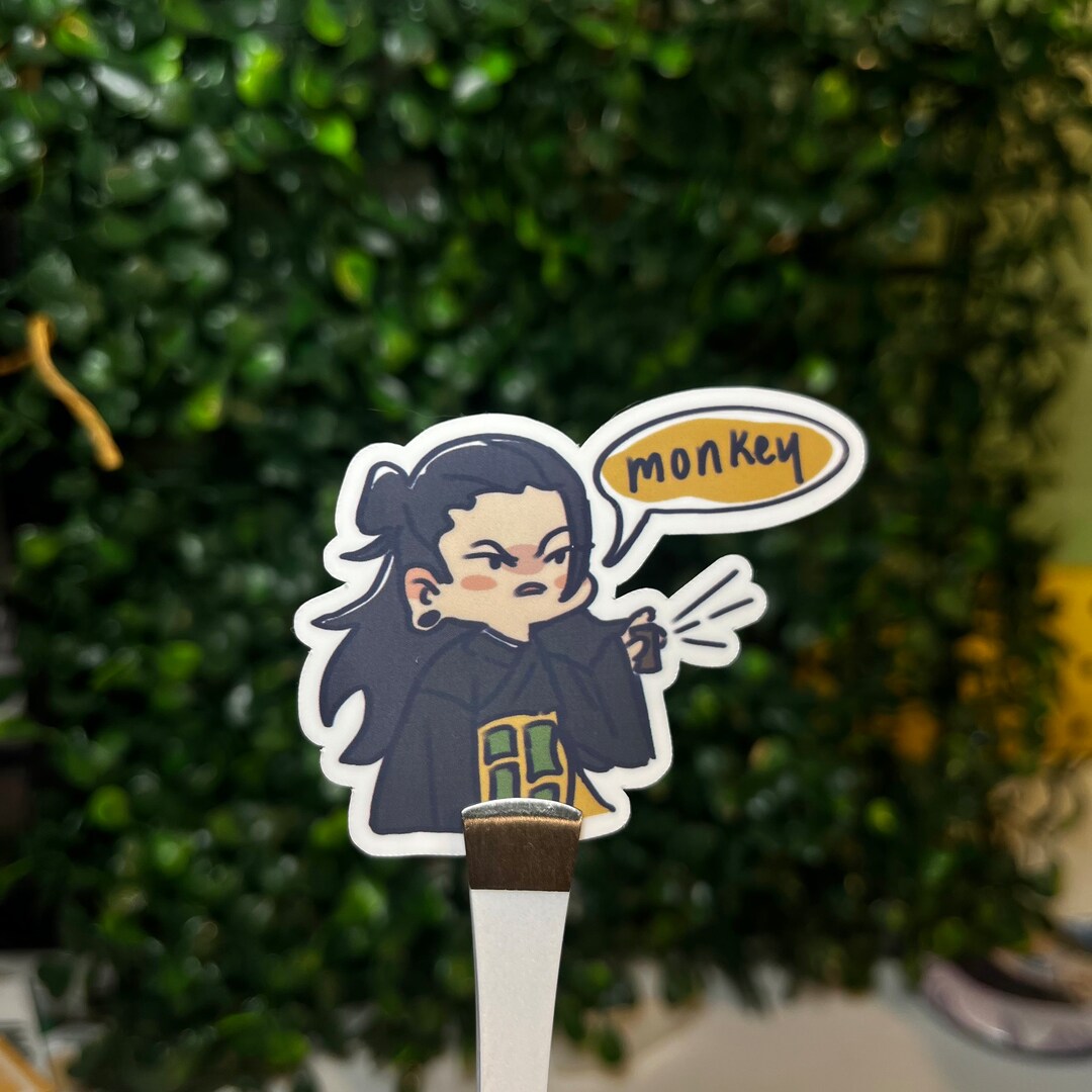 Ew Monkey Anime Glossy Vinyl Sticker - Etsy