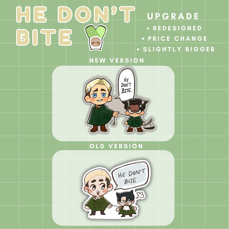 Titan Anime: Eruri | Cute Angry Cat | Die Cut Vinyl Stickers - Etsy