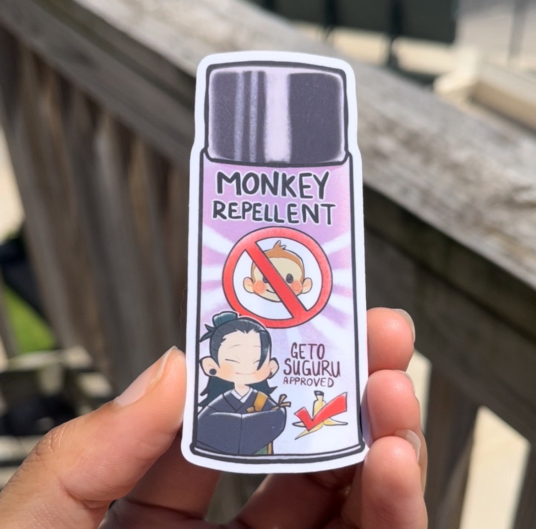 Monkey Repellent | Anime | Glossy Vinyl Sticker - Etsy