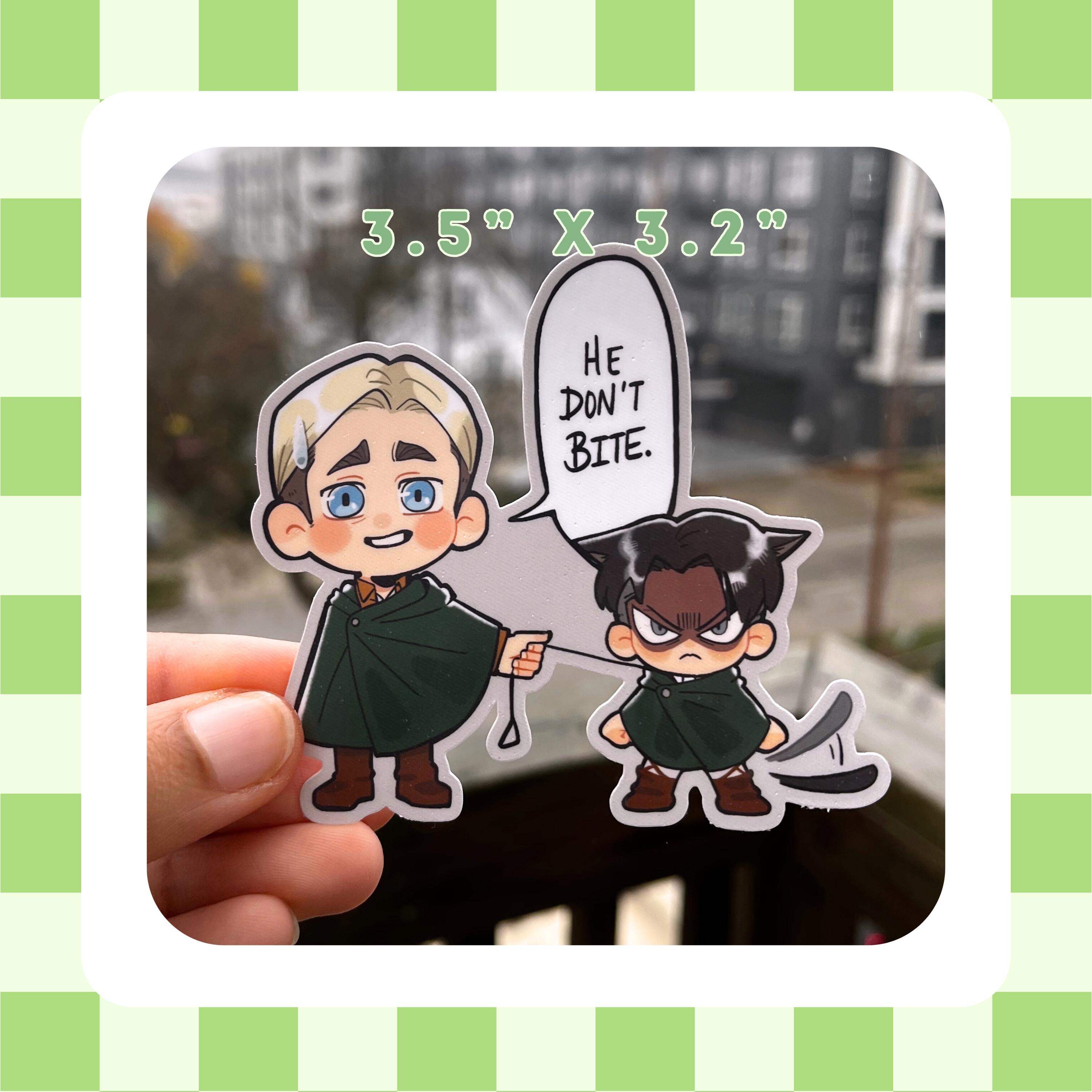 Titan Anime: Eruri | Cute Angry Cat | Die Cut Vinyl Stickers - Etsy