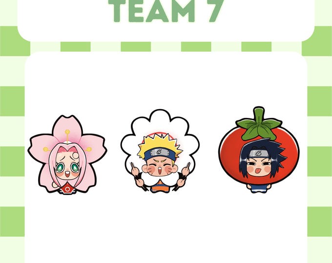 TEAM SEVEN Trio Set | Die Cut Kawaii Matte Vinyl Sticker - Etsy