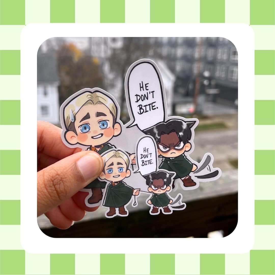 Titan Anime: Eruri | Cute Angry Cat | Die Cut Vinyl Stickers - Etsy