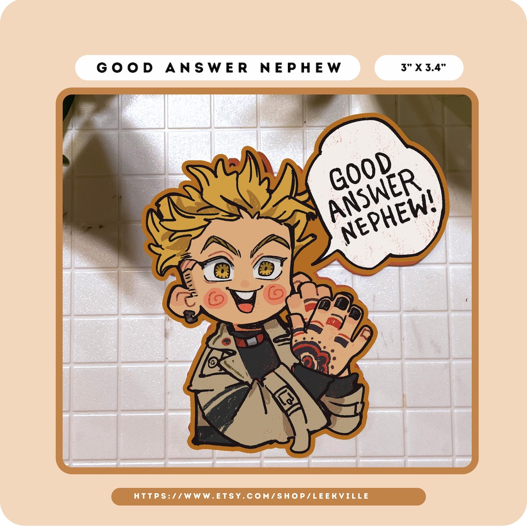 Gachi | Good Answer Nephew | Anime | Matte Vinyl Sticker - Etsy