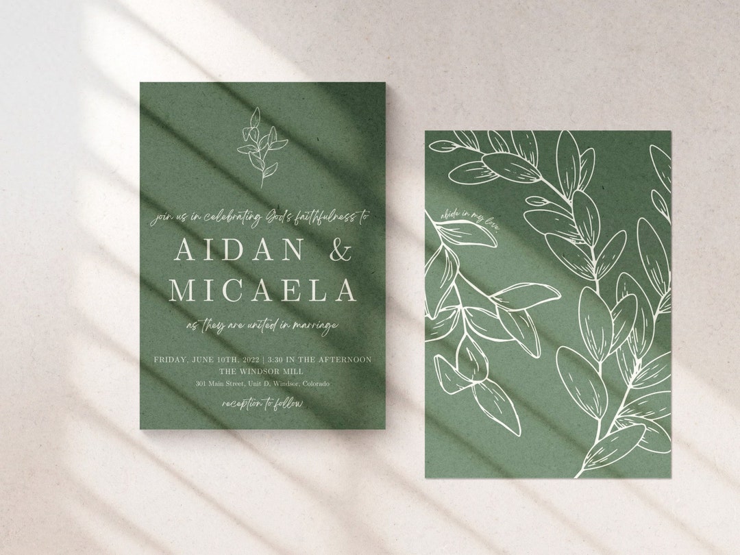 Christian Wedding Invitation Template, Modern Wedding Invitation Suite ...