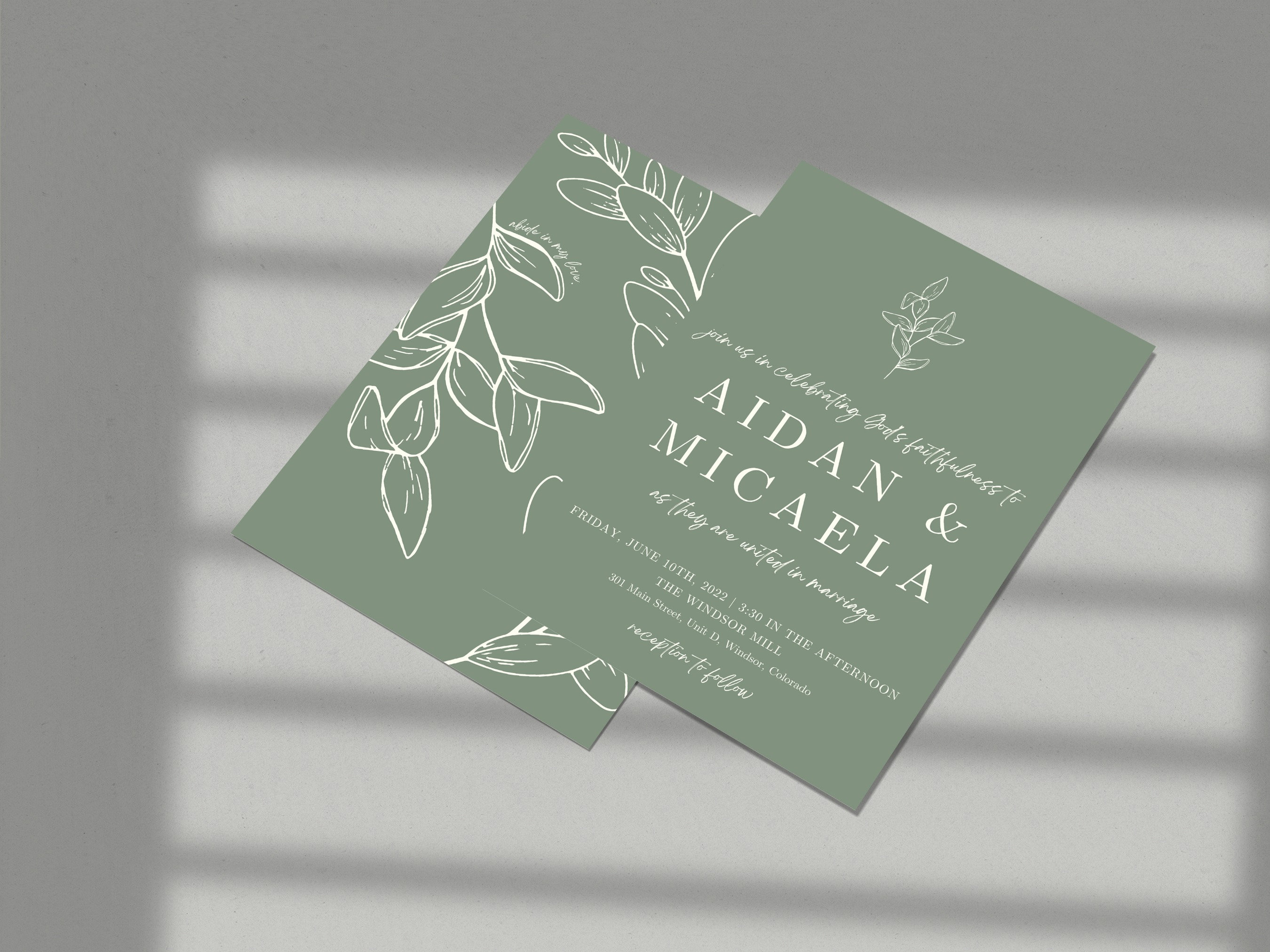 Christian Wedding Invitation Template, Modern Wedding Invitation Suite ...
