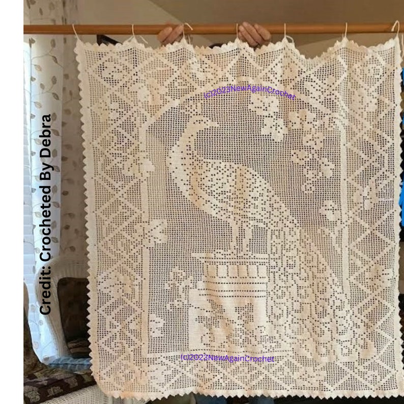 Vintage/antique Peacock Filet Crochet Design From About 1900 ** 1ST 1O ...