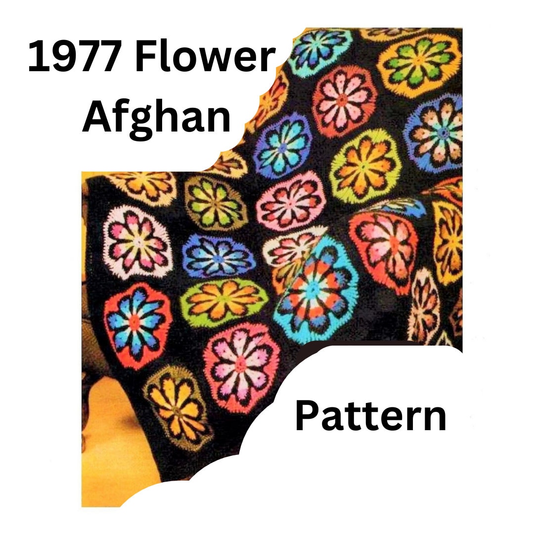 1977 Crochet Flower Afghan Pattern - Etsy