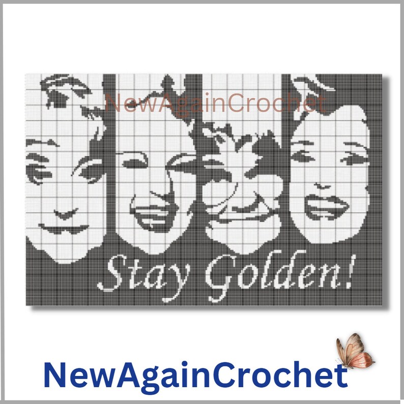 Crochet Golden Girls Throw Blanket Pattern Afghan - Etsy