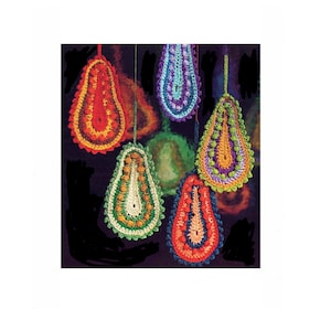 Crochet 1970s Paisley Ornament Pattern - Etsy