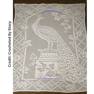 Vintage/antique Peacock Filet Crochet Design From About 1900 ** 1ST 1O ...