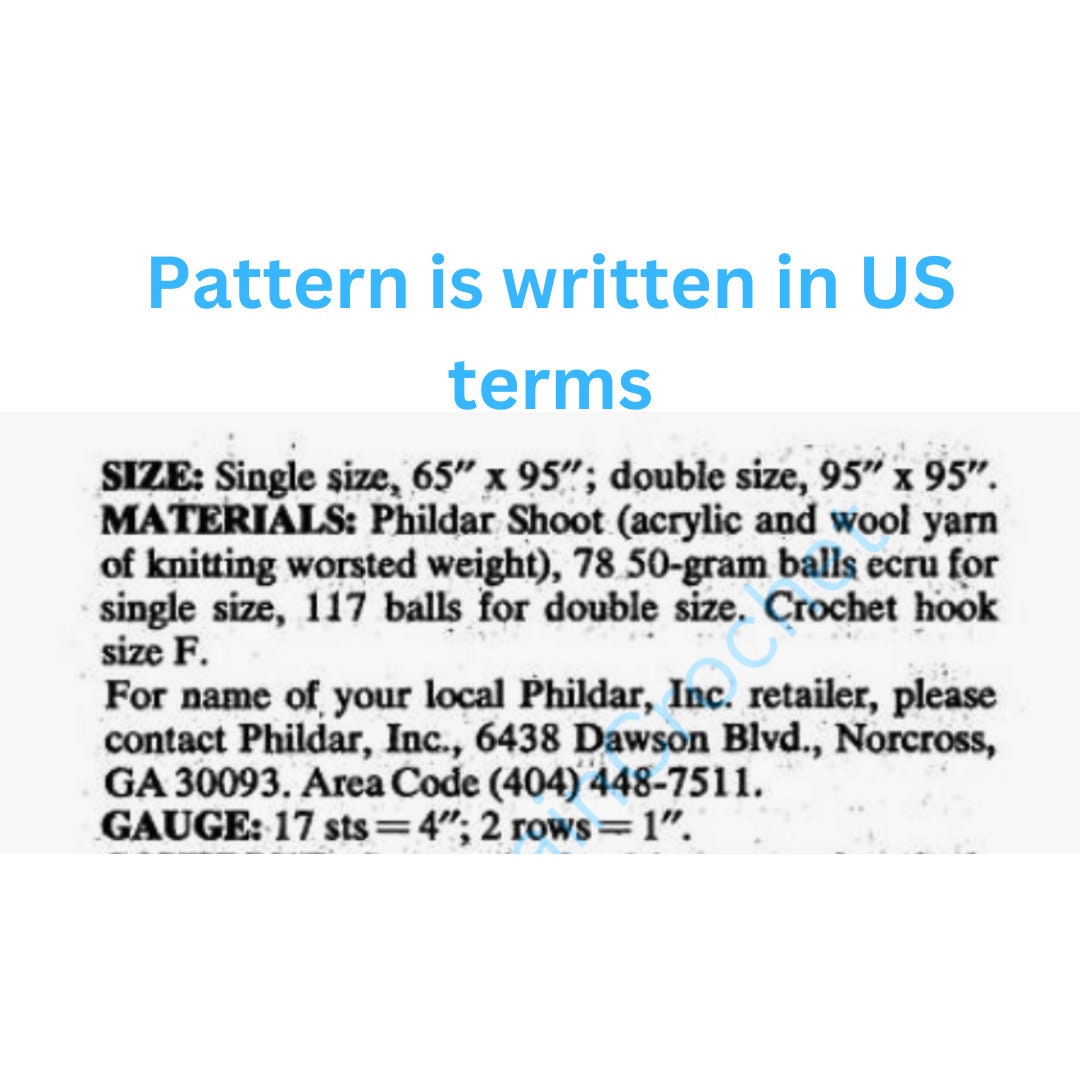 1979 Vintage Crochet Coverlet Pattern With How to Video Tutorial - Etsy