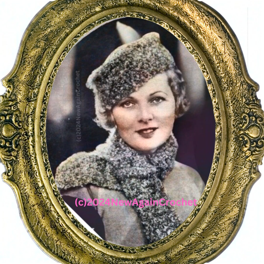 1933 Vintage Crochet Pill Hat & Scarf Pattern With Video Tutorial - Etsy
