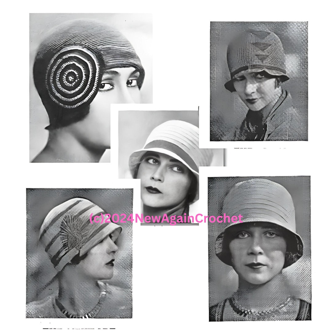 5 1920s Vintage Crochet Flapper Hat Patterns! - Etsy