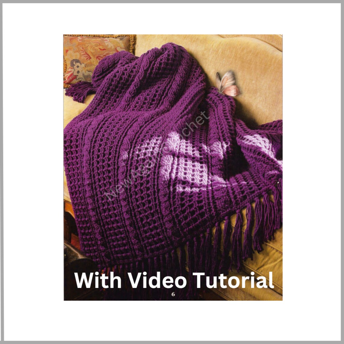 Crochet ** WITH VIDEO TUTORIAL** Vintage Cabled Throw Blanket Pattern ...