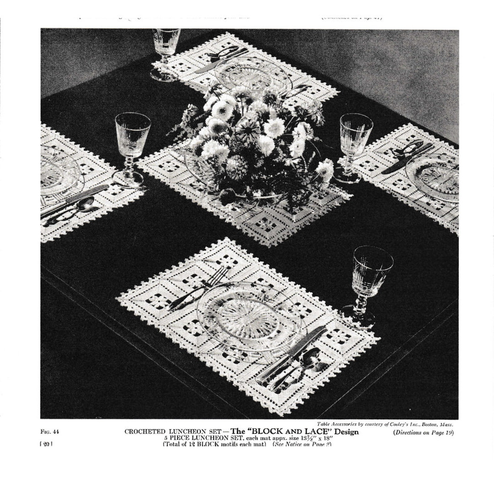 1940s Vintage Crochet Block & Lace Design Pattern - Etsy