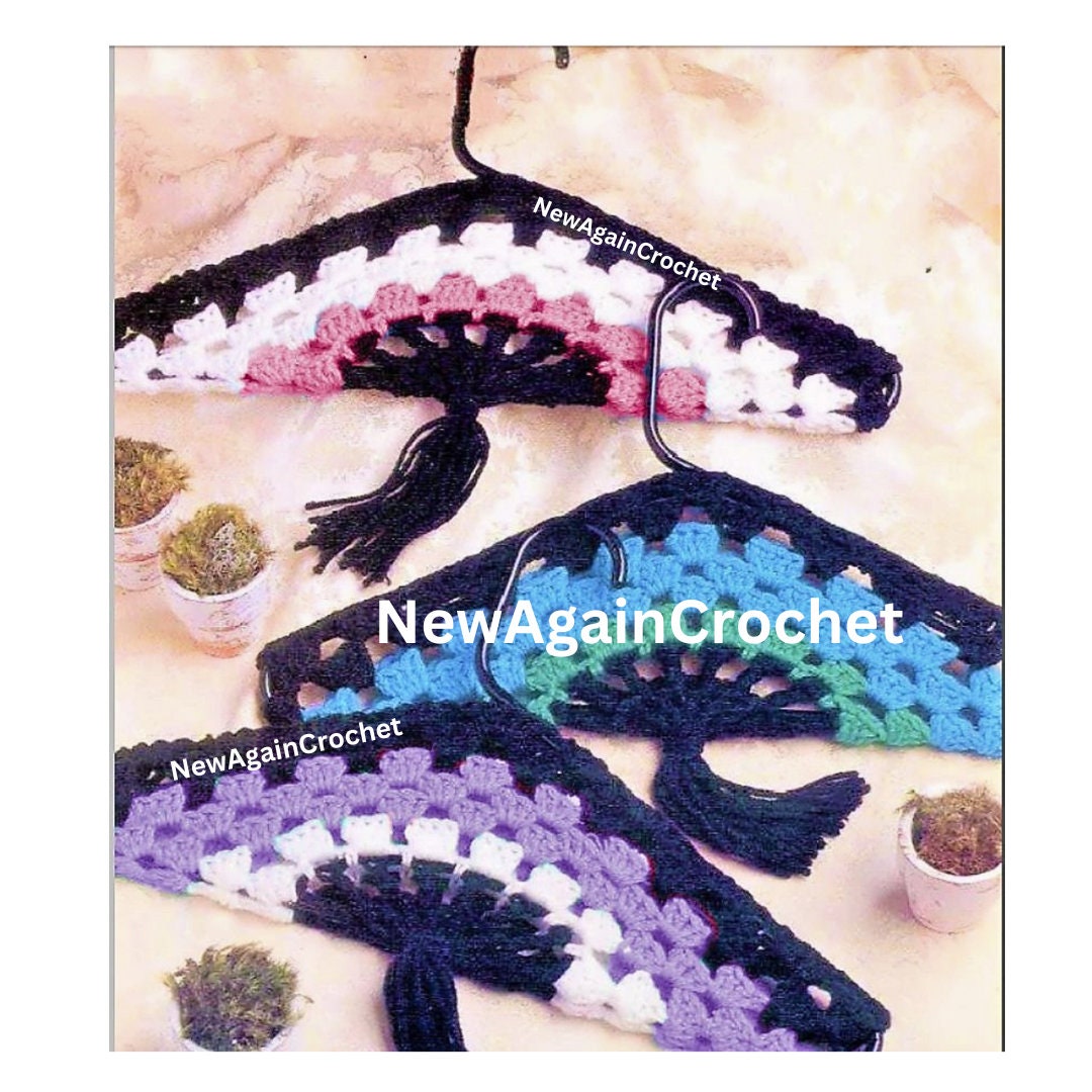 Vintage Crochet 1980s Hanger Cover Pattern With Video Tutorial - Etsy