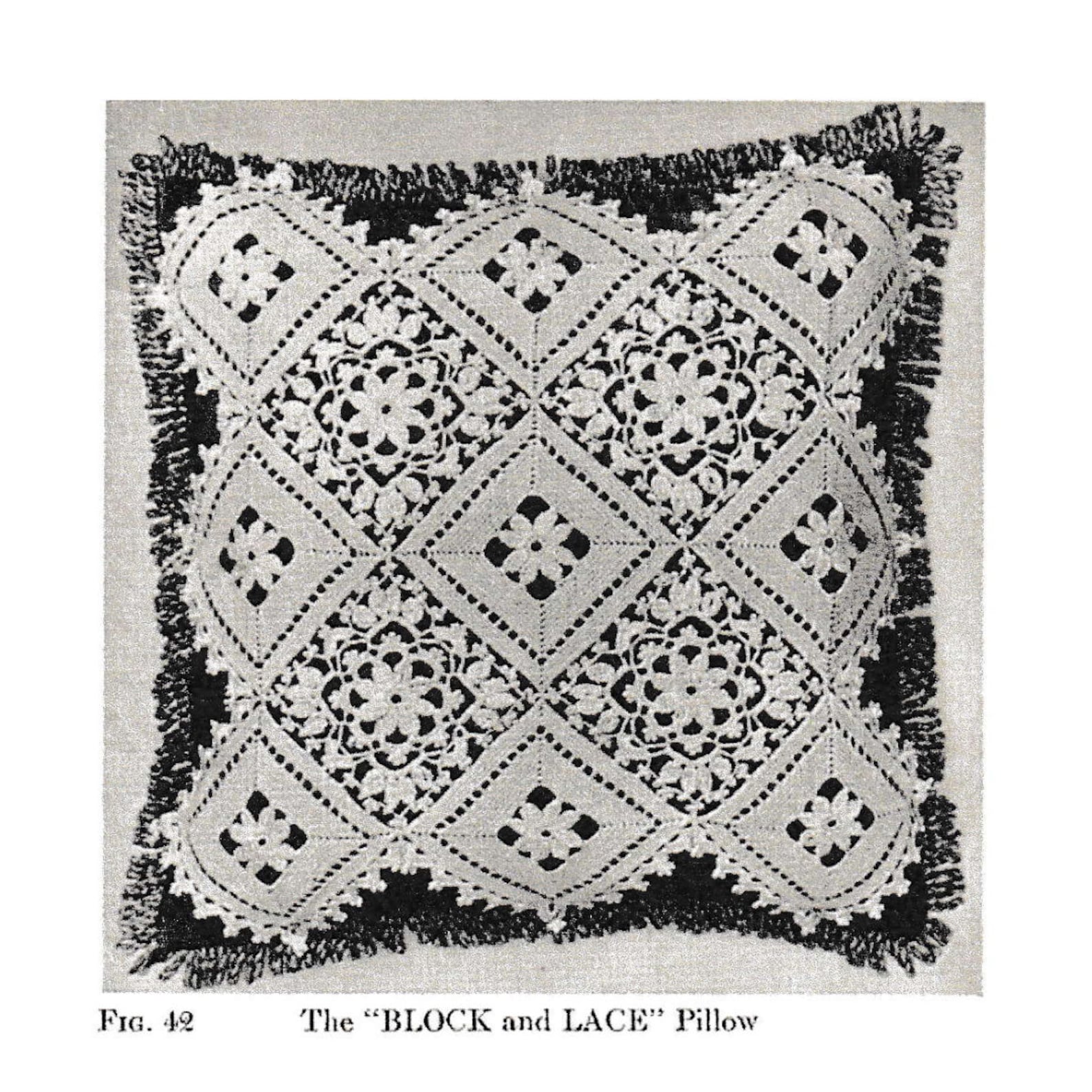 1940s Vintage Crochet Block & Lace Design Pattern - Etsy