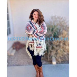 1960s Vintage Crochet Boho Granny Square Shawl Pattern **WITH VIDEO ...