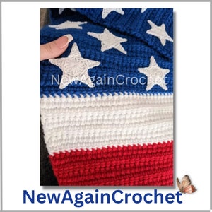 Crochet **WITH VIDEO TUTORIAL** U.S. Flag Patterneasy Pattern, 6ftx4ft ...