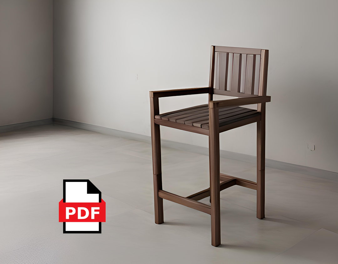 DIY Wooden Bar Stool Plan: Craft Your Own Stylish Seating With Ease - Etsy