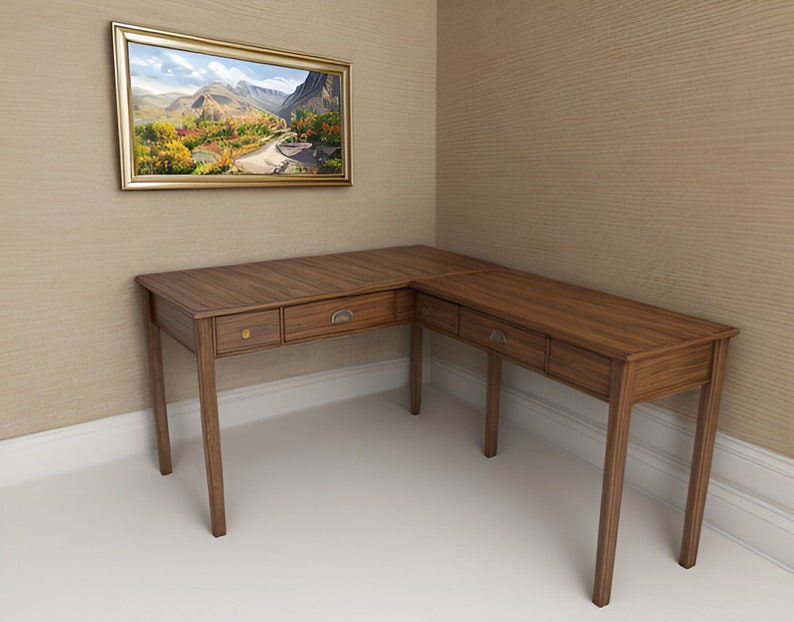 L Shape Desk Diy Plan Corner Desk L Desk Lap Desk Wooden Desk PDF File ...