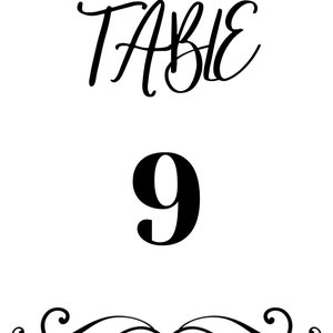 Printable Table Numbers - Etsy